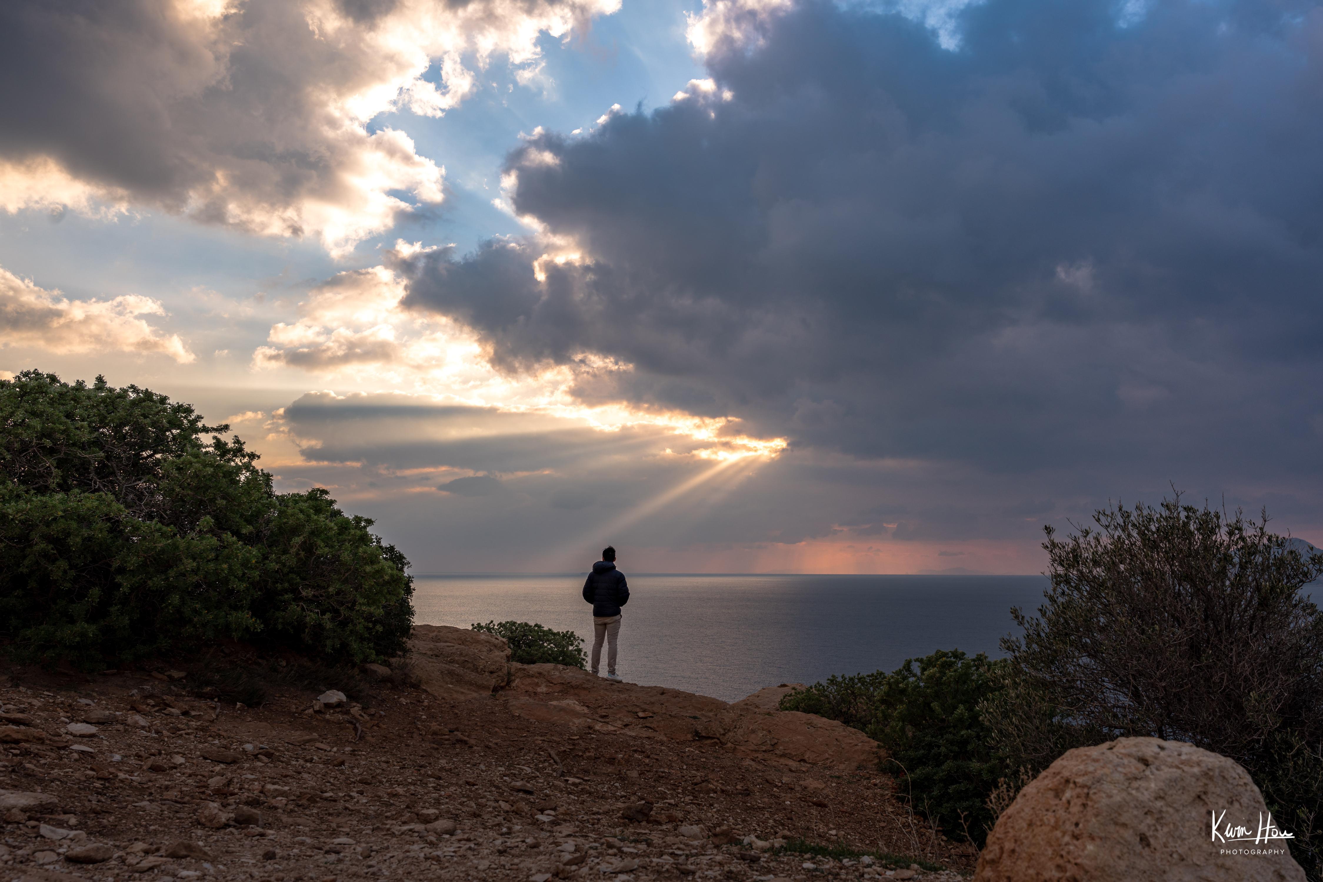 Sun Splitting Clouds at Temple of Poseidon | Kevin Hou Photography
